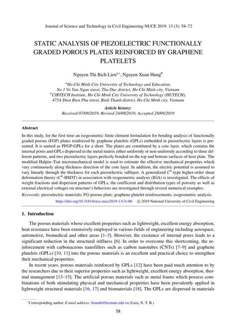Pdf Static Analysis Of Piezoelectric Functionally Graded Porous