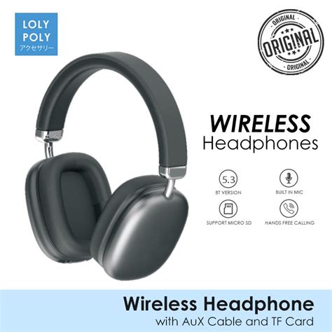 Jual Lolypoly Headphone Wireless Bluetooth With Bass Quality Free Pouch