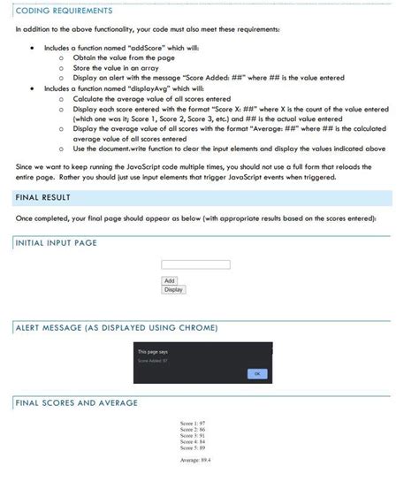 Solved I Need Help Writing A Webpage Using Javascript In