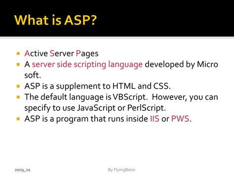 Introduction To Asp By “flyingbono” 200901 By Flyingbono 200901 Ppt