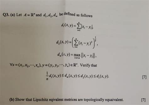 solved q3 a let a rn and d1 d2 d∞ be defined as follows