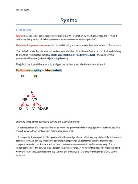 Syntax Pdf Syntax Grammar