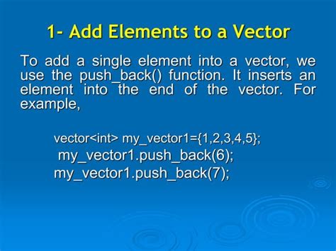 Cpp Programing Language Exercise Vector Ppt