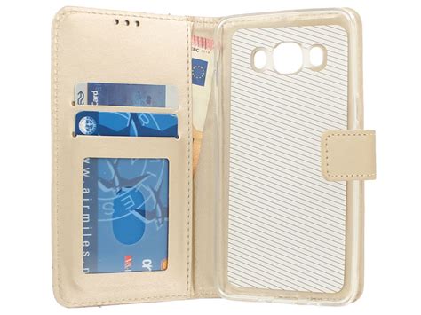 Wallet Bookcase Samsung Galaxy J5 2016 Hoesje Goud