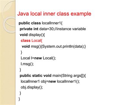 Inner Classes In Java Pptx