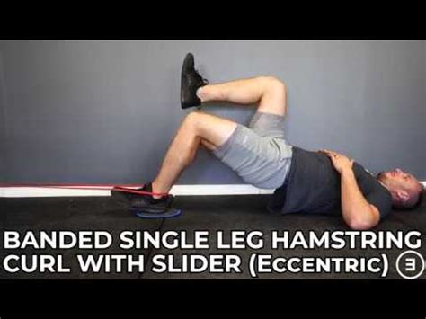 Banded Single Leg Hamstring Curl with Slider (Eccentric) - YouTube