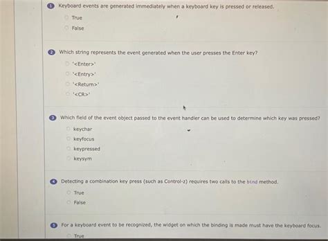 Solved Keyboard Events Are Generated Immediately When A Chegg