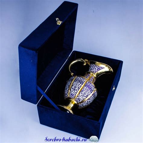 Серебряный кувшин с эмалью. 875 пр. Объем 1500 мл