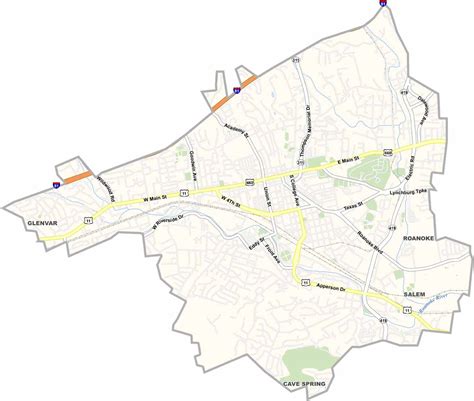 Salem City Map Virginia US County Maps