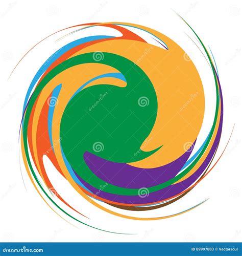 Rotating Spiral Element Abstract Swirl Vortex Shape Stock Vector