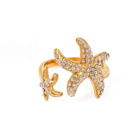 Stella Starfish Adjustable Ring Stainless Steel Jewelry Women
