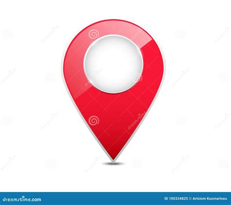 Red Map Pin Location Pointer Geo Sign Vector Illustration