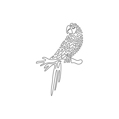 Continuous Curve One Line Drawing Of Adorable Parrot Have Curved Bills Abstract Art Single Line