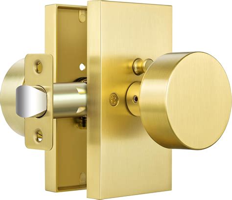 Calzibeno Satin Brass Door Knobs Privacy Door Knob Brushed Gold Door Knobs Interior