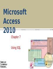 Ms Access Sql Lesson Pptx Microsoft Access Chapter Using Sql Objectives Change