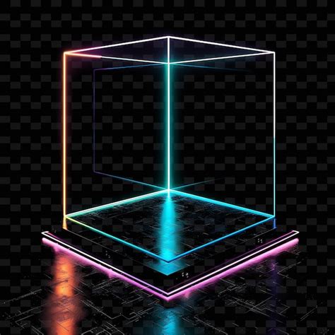 Premium Psd Wireframe Cube Signboard With A Cube Shaped Board Wireframe Y2k Shape Creative