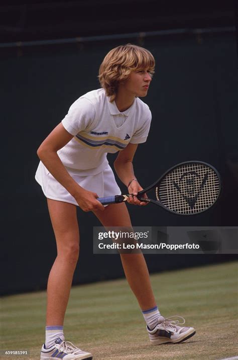 West German Tennis Player Steffi Graf Pictured In Action During News