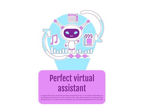 Assistant Bot Poster Flat Silhouette Vector Template By The ~ Epicpxls
