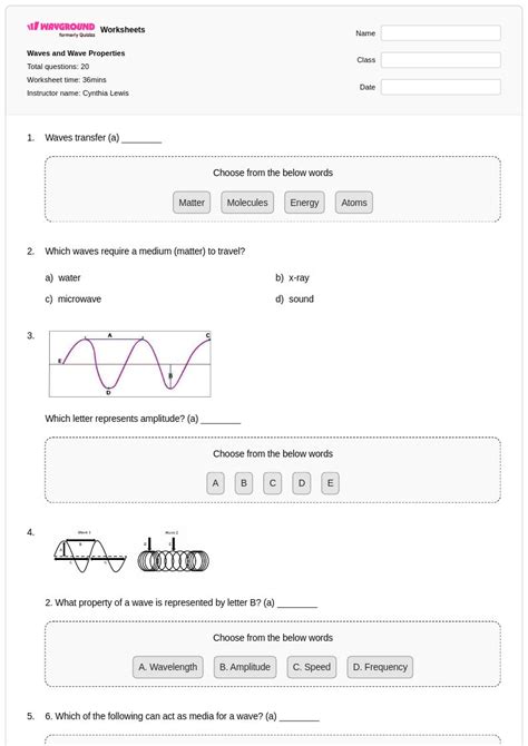 50 Electromagnetic Waves And Interference Worksheets On Wayground