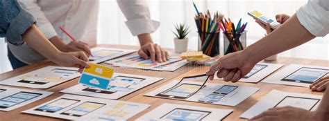 creative front end developer brainstorming ui design scrutinize stock