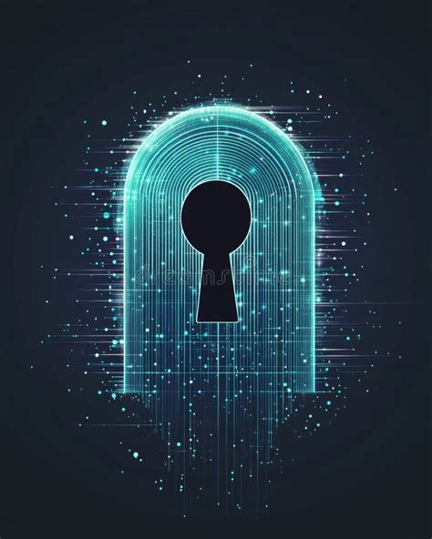 Minimalist Illustration Depicting A Keyhole With Hidden Digital