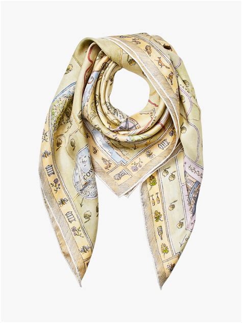 Aspinal Of London Great British Season Silk Scarf Multi