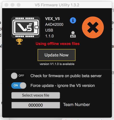 Is There A Way To Force The VEX OS To Load The Most Current V And VIQ Firmware Programming