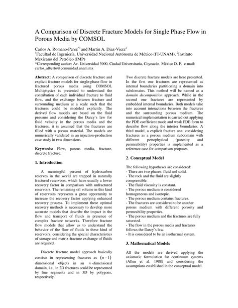 Pdf A Comparison Of Discrete Fracture Models For Single Phase Flow In