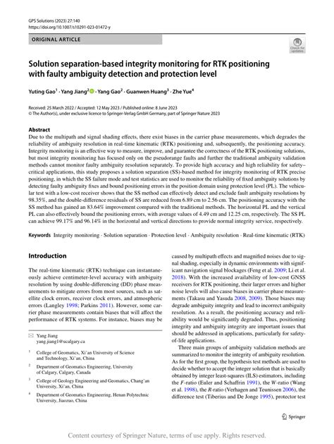 solution separation based integrity monitoring for rtk positioning with