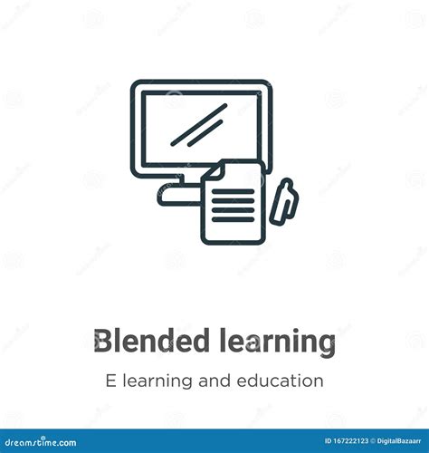 Blended Learning Outline Vector Icon Thin Line Black Blended Learning Icon Flat Vector Simple