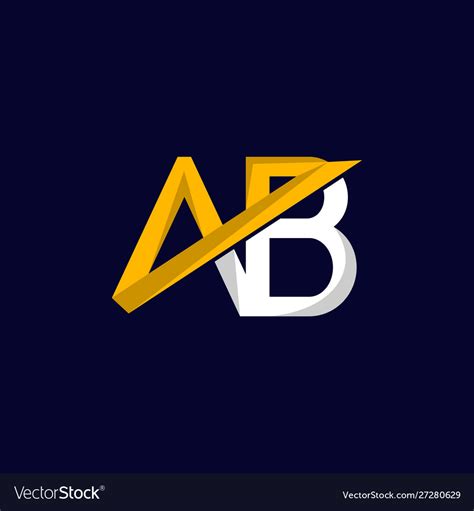 Letter Ab Finance Modern Logo Design Royalty Free Vector
