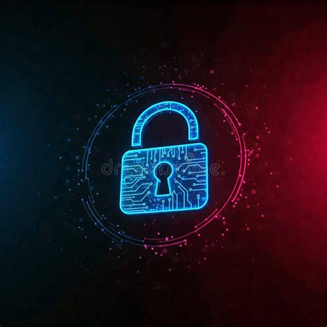 Ringed Digital Lock Cybersecurity Symbol Ai Stock Illustration
