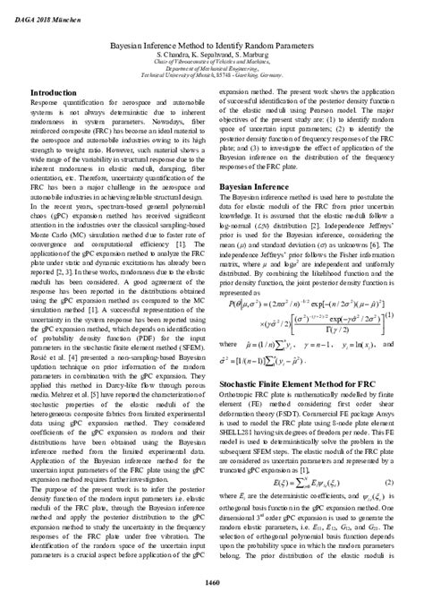 Pdf Bayesian Inference Method To Identify Random Parameters
