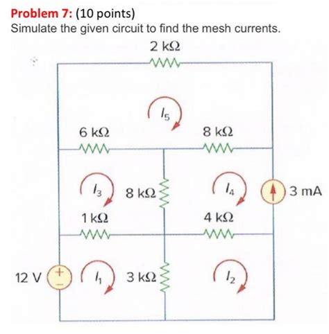 solved problem 7 10 points simulate the given circuit to