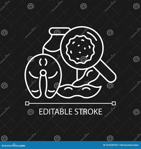 Food Allergen Testing White Linear Icon For Dark Theme Stock Vector