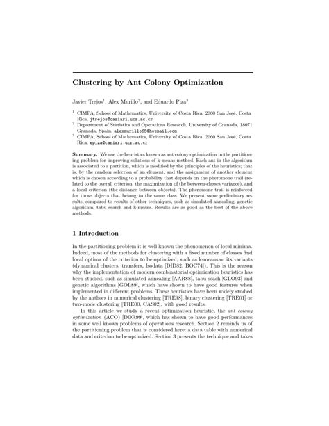 Pdf Clustering By Ant Colony Optimization