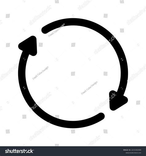 Black Refresh Button Icon White Background Stock Vector Royalty Free
