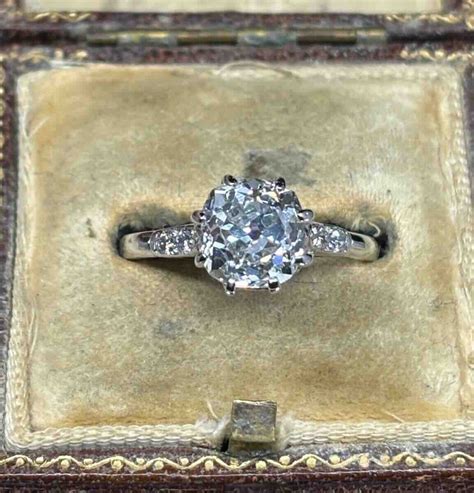 Antique 1920s Old Mine Cut 245ct Diamond Engagement Ring Irene Byrne And Co
