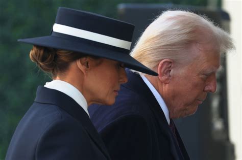 All Eyes On Melania The Epitome Of Style In A Strict Dark Blue Coat