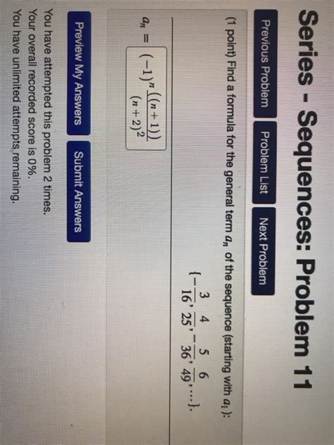 solved series sequences problem 11 previous problem
