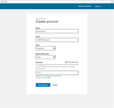 implement frontend styling for editing and managing user accounts using