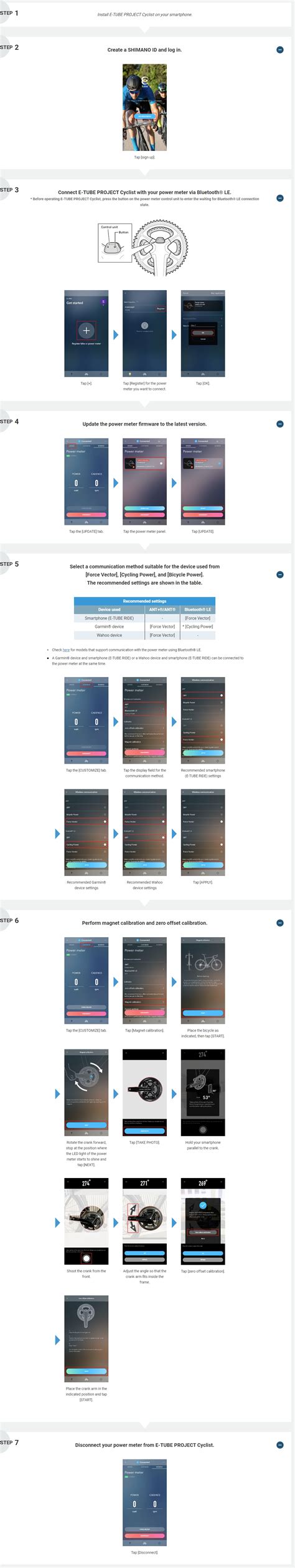 POWER METER QUICK STARTUP GUIDE SHIMANO BIKE COMPONENT