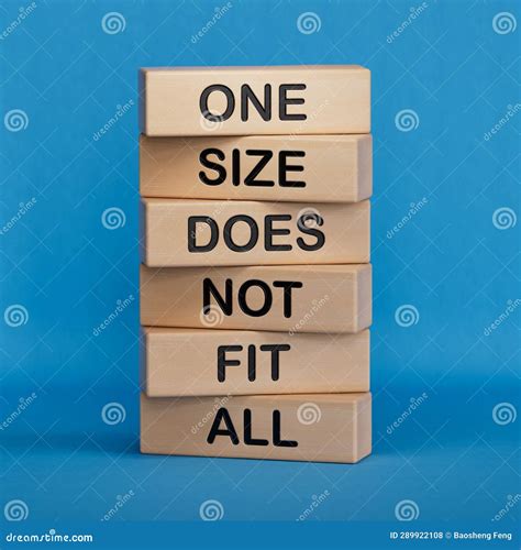 One Size Does Not Fit All Symbol Concept Words One Size Does Not Fit