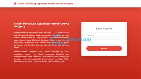 Source Code Aplikasi Sistem Pendukung Keputusan SPK Perbandingan Metode CODAS Dan WASPAS AYO
