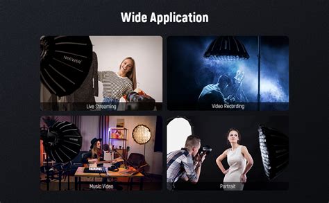 Neewer 26inch 65cm Parabolic Softbox Quick Set Up Quick Folding With Diffusers