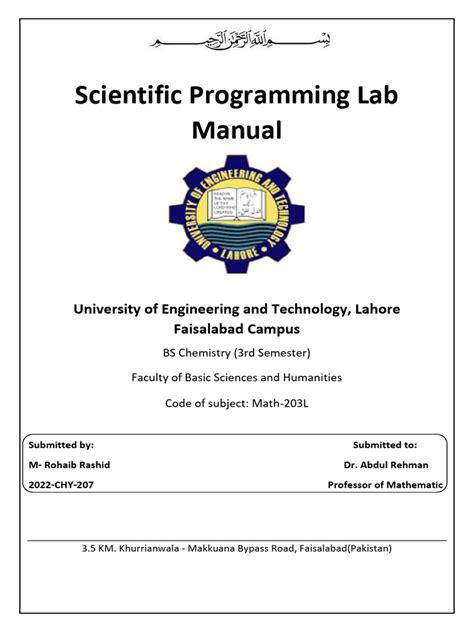 Scientific Programming Lab Manual Pdf