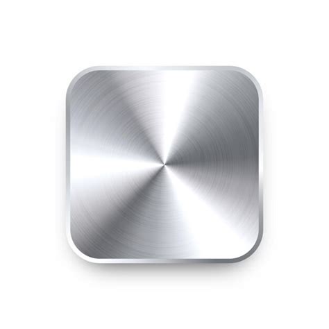 premium vector realistic square metal chrome button steel volume control knob application