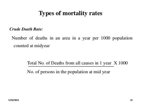 Mortality Rates And Standardization