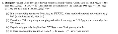 solved disjoint tms ﻿consider the following computational