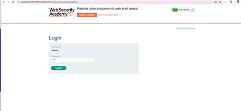 Lab Remote Code Execution Via Web Shell Upload